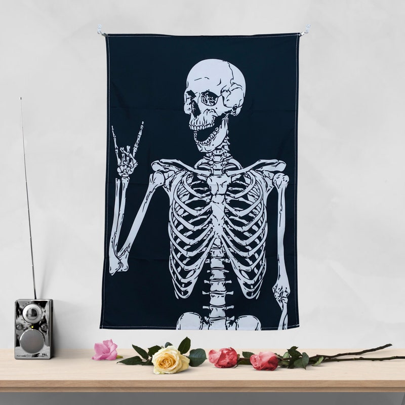 Skeleton Tapestry - Etsy