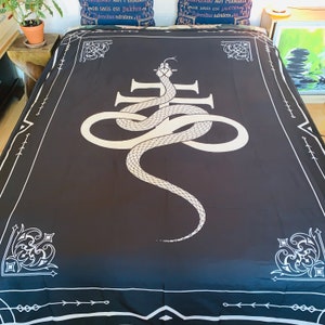 Serpent Snake on Leviathan Cross Gothic Satan Bedspread Wall Tapestry ...