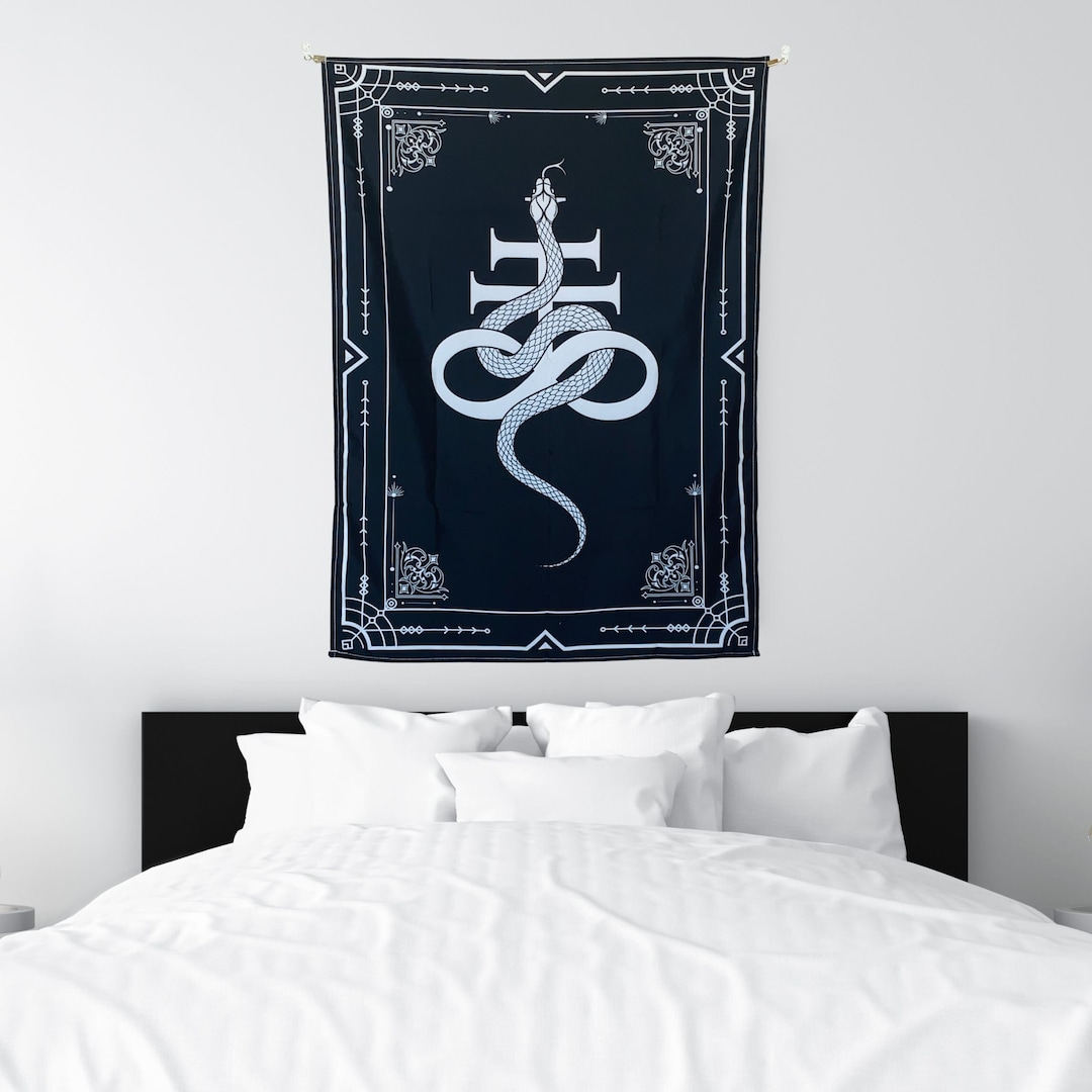 Serpent Snake on Leviathan Cross Gothic Satan Wall Tapestry Hanging ...