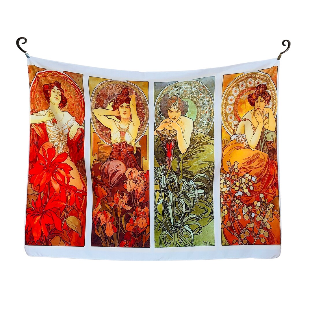 Alphonse Mucha Precious Stones Tapestry – Art Nouveau Wall Hanging ...