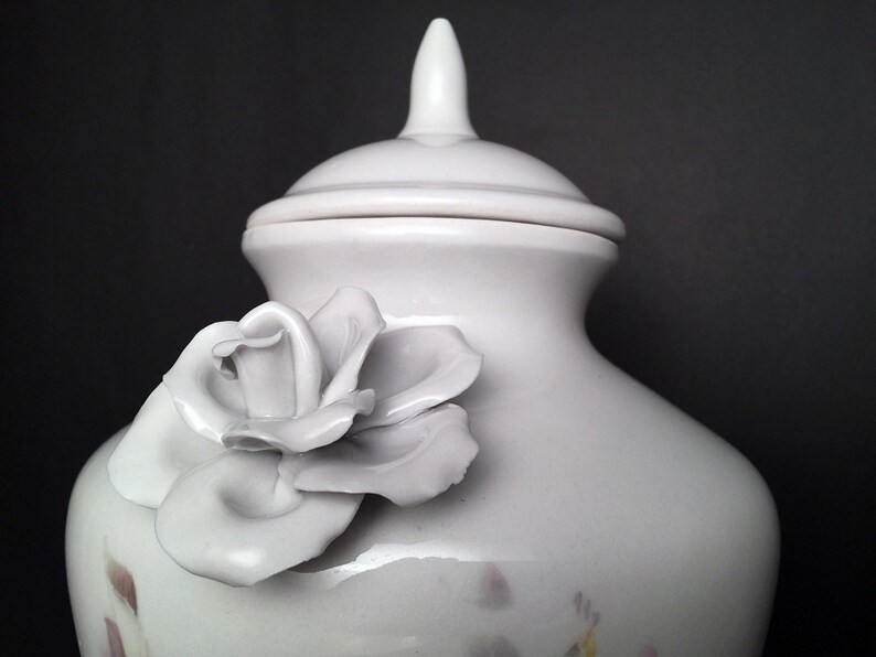 Handmade Porcelain Cremation Urn Ceramic Urn Rose Flower - Etsy