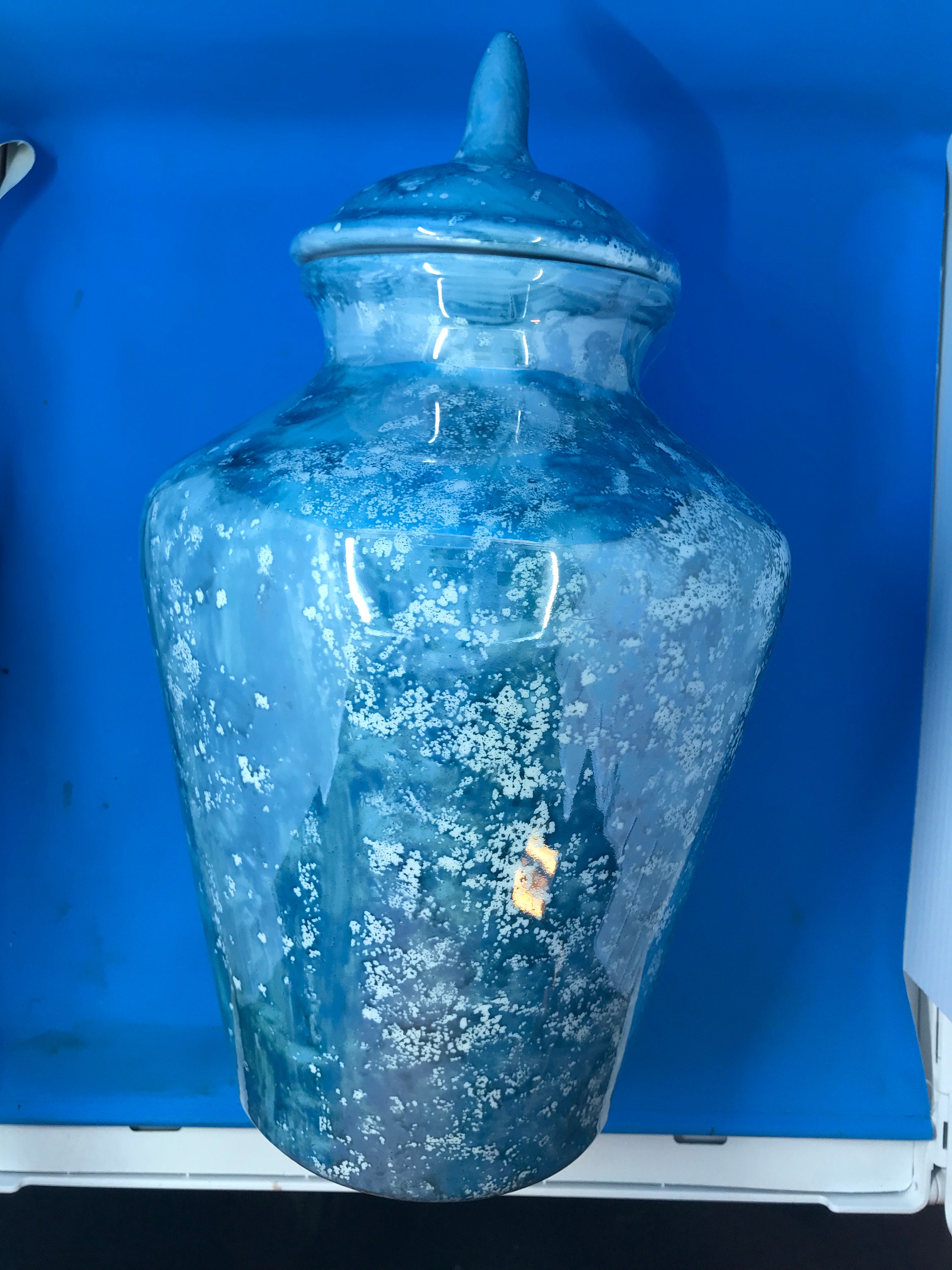 Turquoise Urn Adult Urn Marbling Effect Urn - Etsy