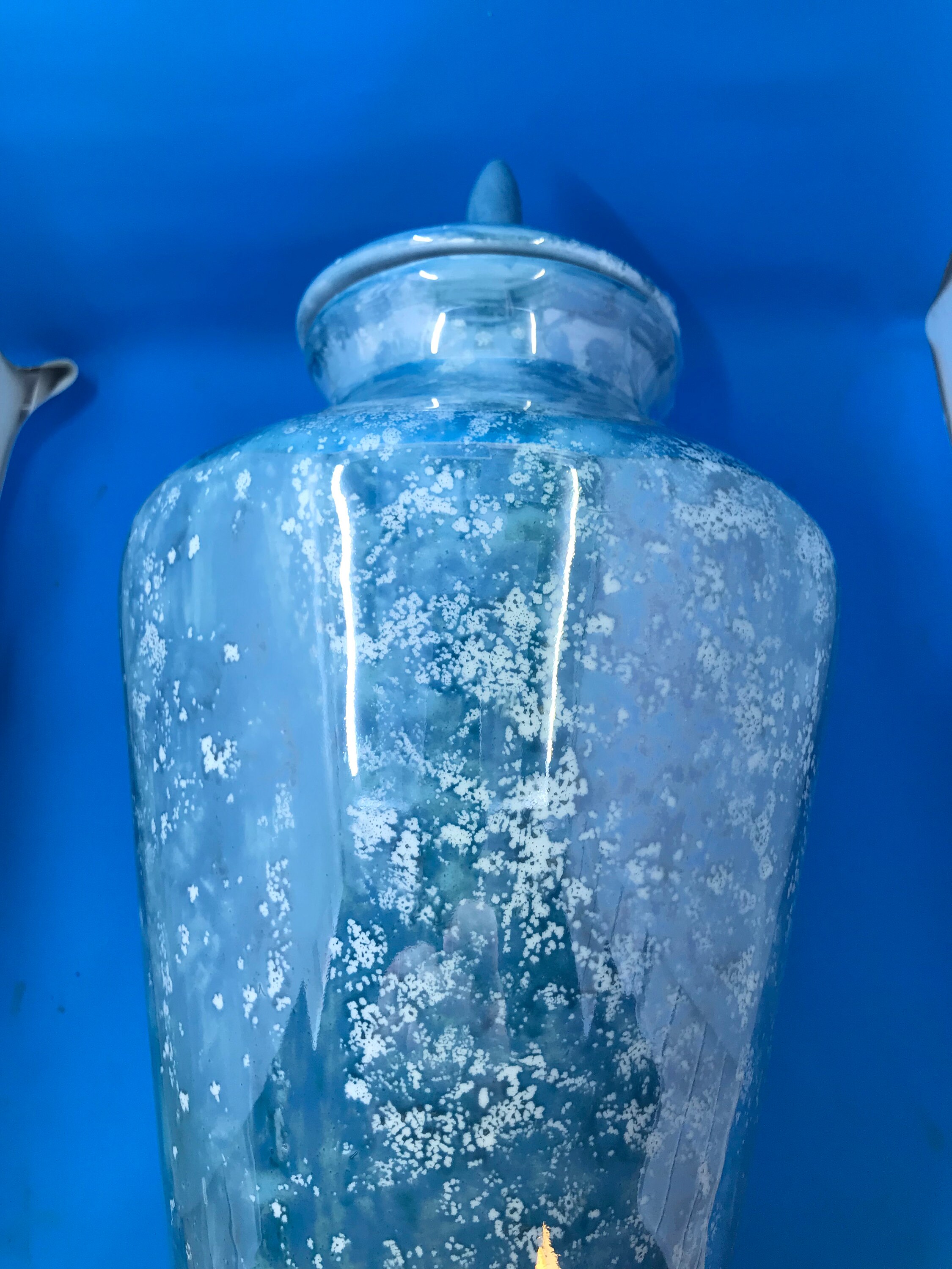 Turquoise Urn, Adult Urn, Marbling Effect Urn - Etsy