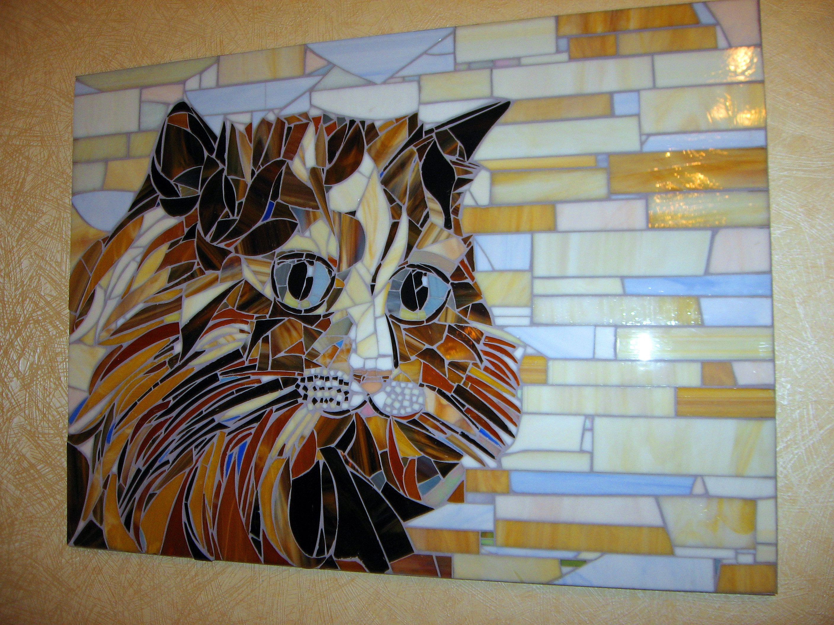 Glass Mosaic Cat - Etsy