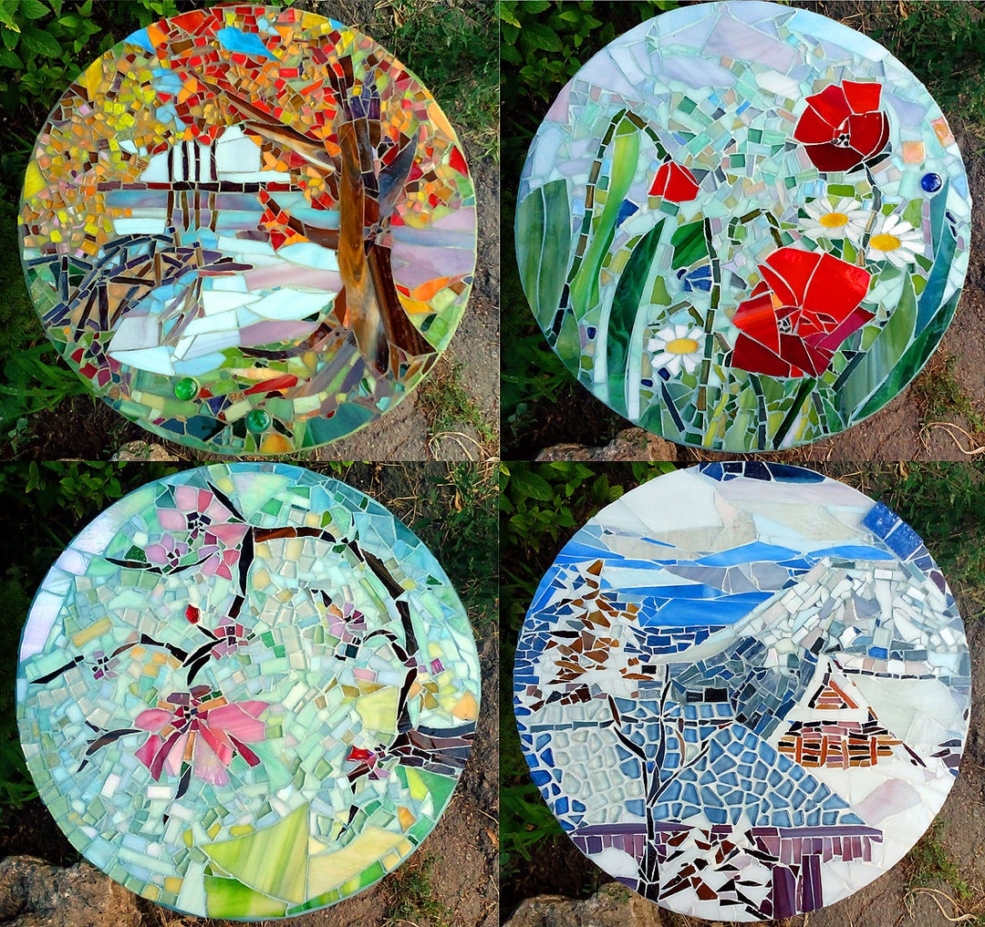 Four Seasons Glass Mosaic - Etsy