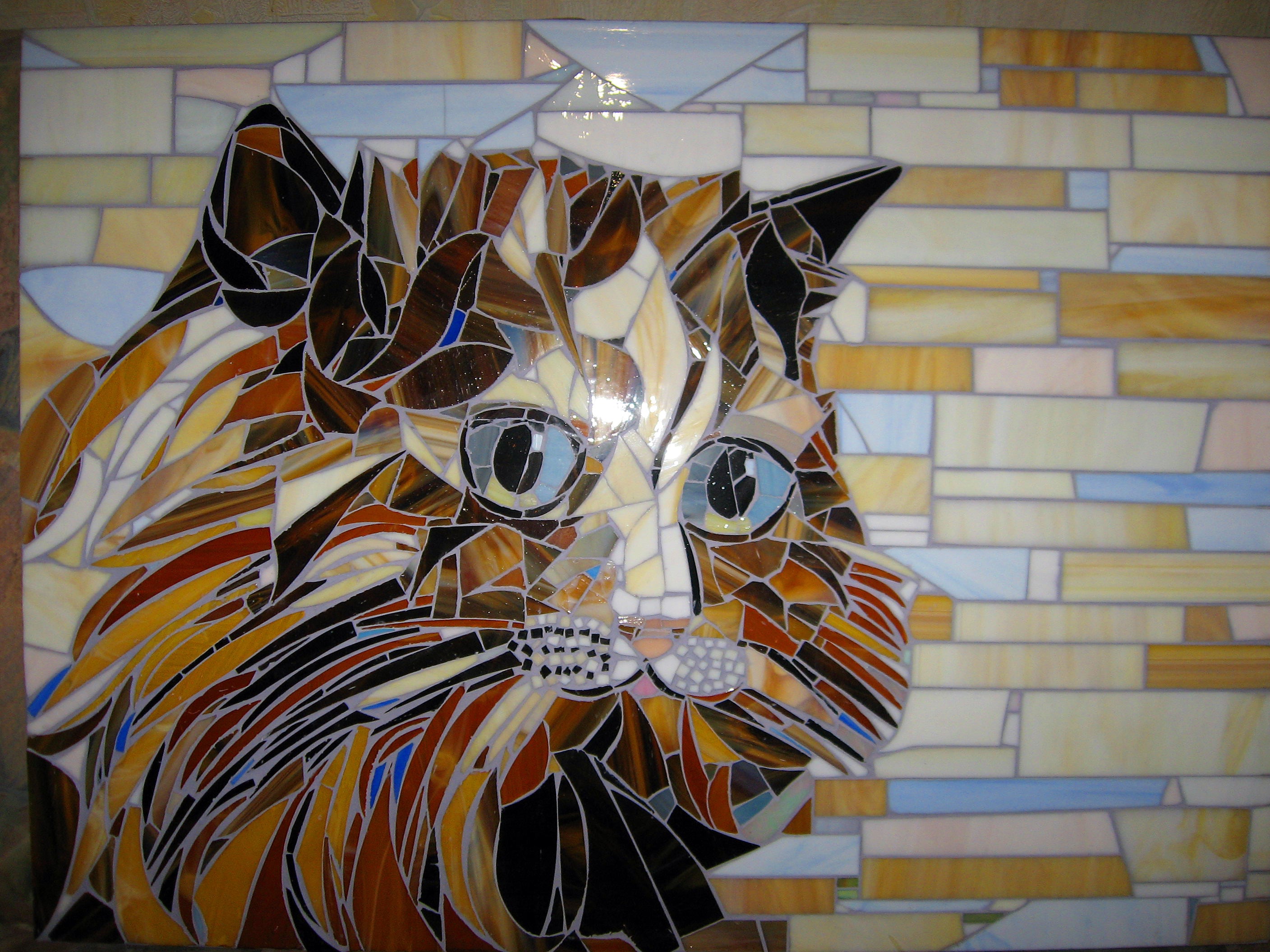Glass Mosaic Cat - Etsy