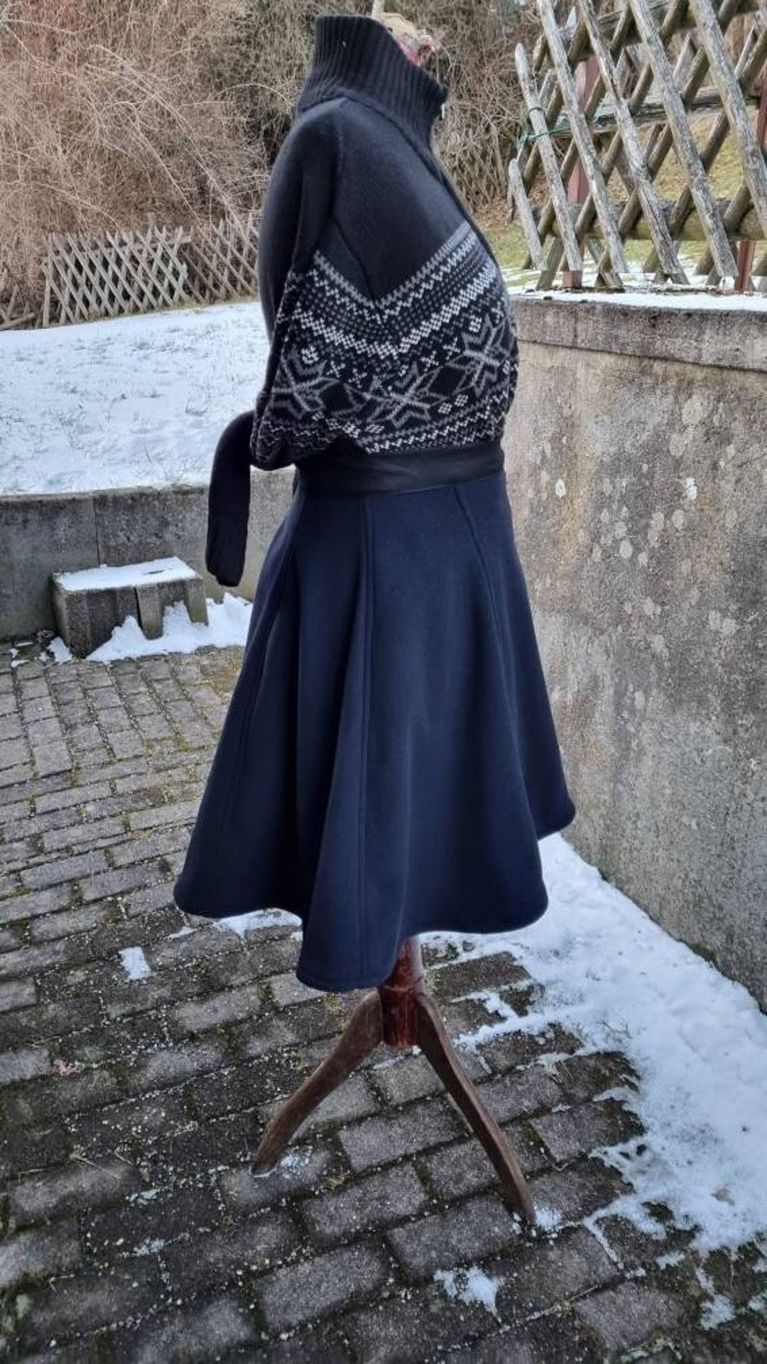 Wrap Skirt Wool Dark Blue Riding Skirt Blue Short Skirt Hip - Etsy