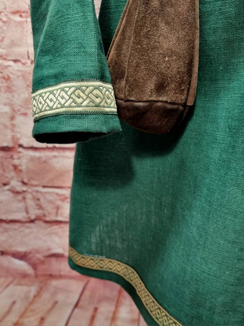 Linen Tunic Green, Knight and Viking Shirt, Linen Natural, Boys' and ...