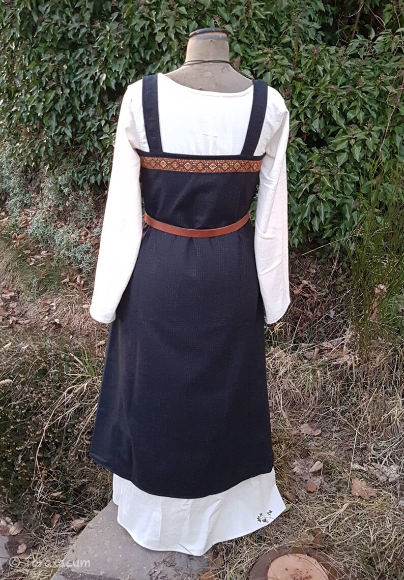 Robe viking pour femmes robe de tablier noir bleu foncé à | Etsy