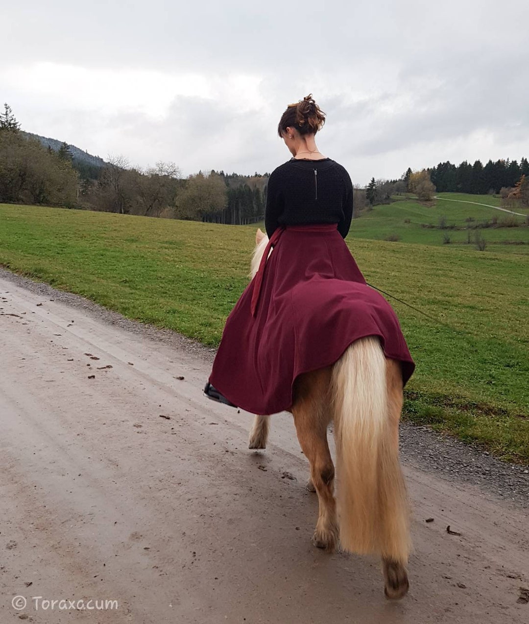 Riding Skirt Wool Burgundy, XS-XXL, Wine Red Wrap Skirt, Long Skirt ...