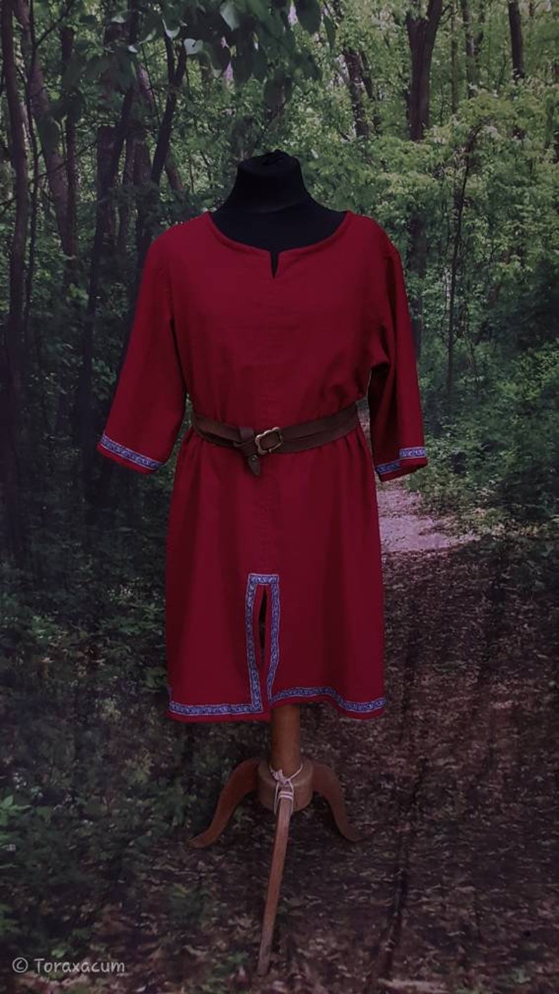 Dark red tunic for children linen tunic Middle Ages Vikings | Etsy
