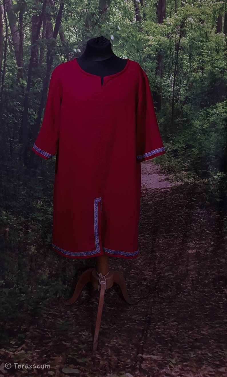 Dark red tunic for children linen tunic Middle Ages Vikings | Etsy