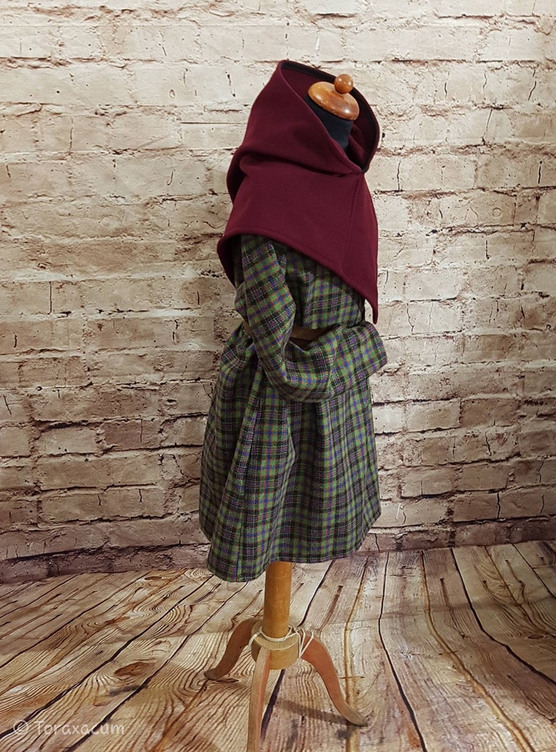 Children's Viking Gugel, Skjoldehamn Gugel Olive, Gray, Burgundy ...