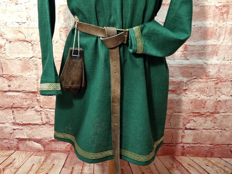 Linen Tunic Green, Knight and Viking Shirt, Linen Natural, Boys' and ...