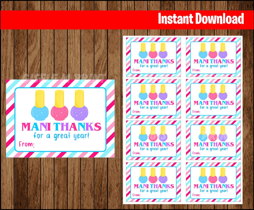 Mani Thanks Teacher Appreciation Teacher Gift Nail Polish Teacher Thank ...