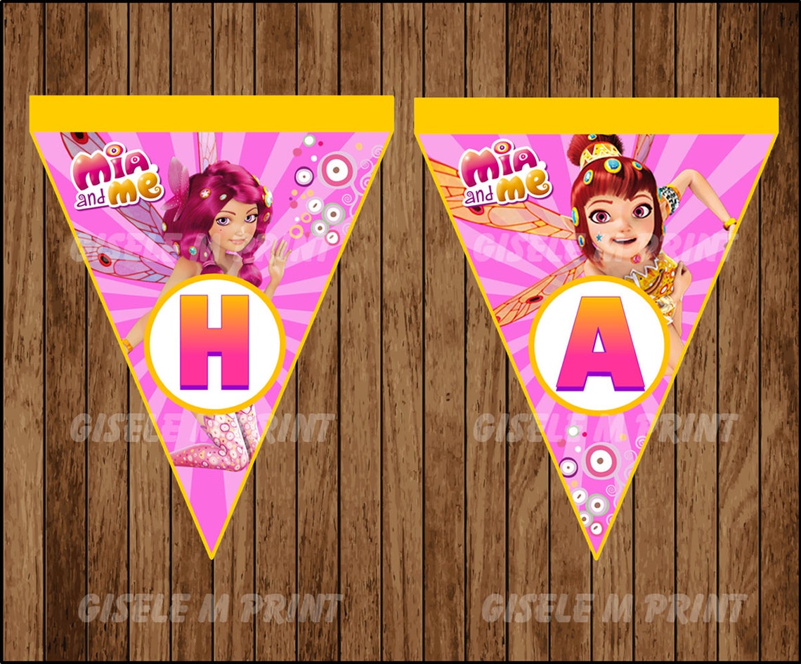 Mia and Me Banner, Printable Mia and Me Triangle Banner, Mia and Me ...