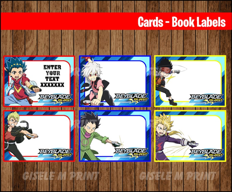 Beyblade Burst Printable Cards Tags Book Labels Stickers - Etsy