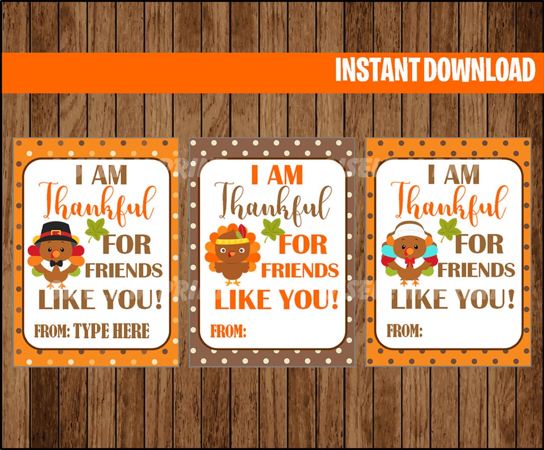 I Am Thankful for Friends Like You Thanksgiving Thank You Cards ...