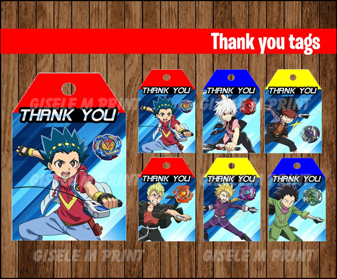 Beyblade Burst Thank You Tags, Beyblade Burst Gift Tags, Beyblade Burst ...