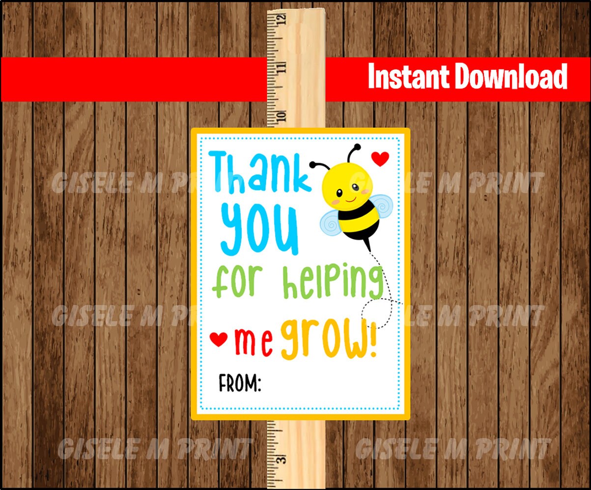 Teacher Appreciation Thank You for Helping ME Grow Sign | Etsy