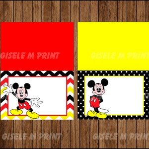 Mickey Mouse Food Labels, Printable Mickey Mouse Food Tent Cards ...
