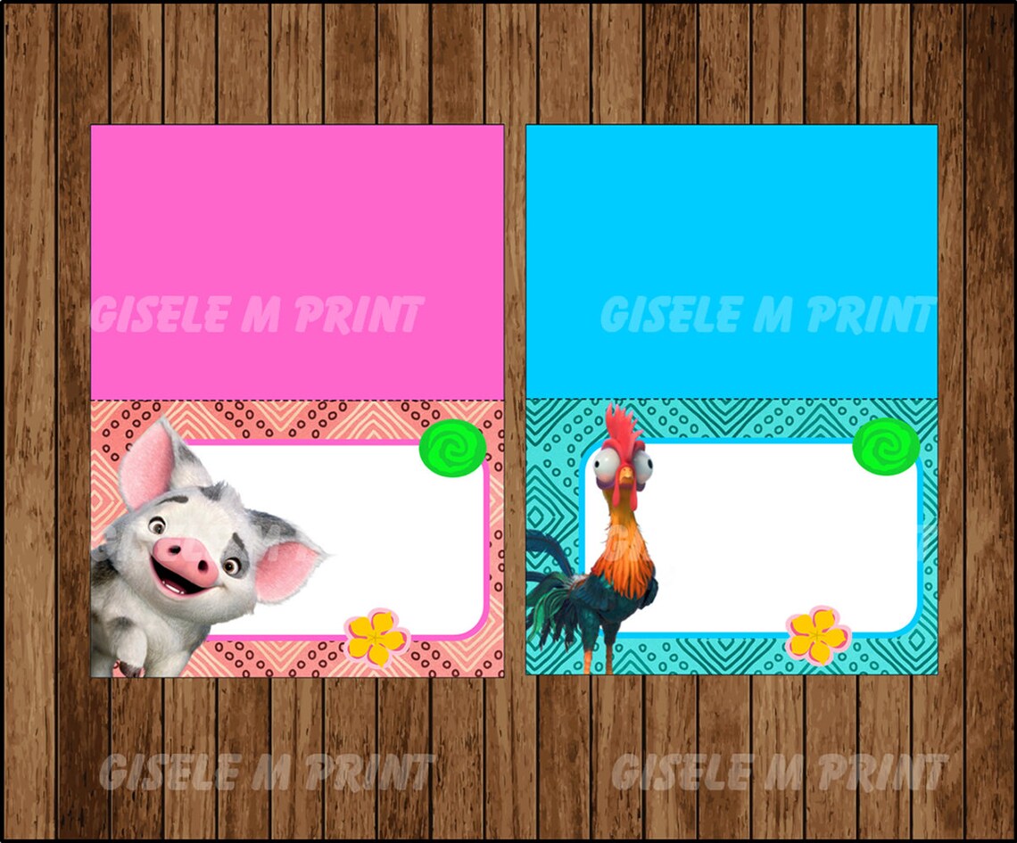 Moana Food Labels Printable Moana Food Tent Cards Moana | Etsy