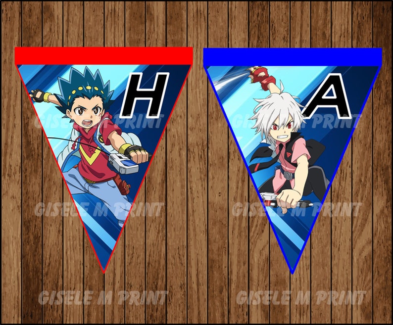 Beyblade Burst Birthday Banner, Beyblade Burst Happy Birthday Banner ...