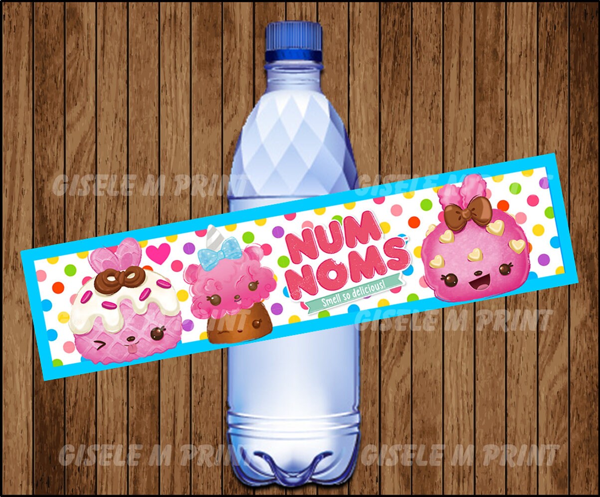 Num Noms Water Bottle Label Printable Num Noms Water Labels - Etsy