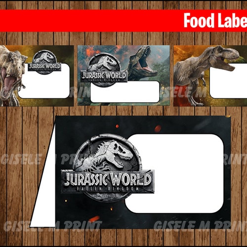 Jurassic World 2 Food Labels Printable Jurassic World Food - Etsy