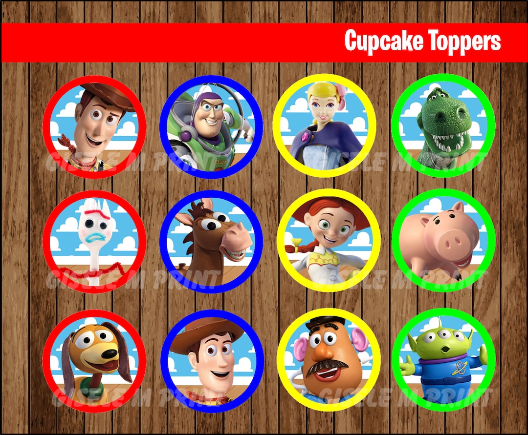 Toy Story 4 Cupcakes Toppers, Printable Toy Story Toppers, Toy Story ...
