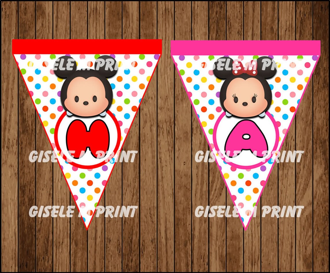 Tsum Tsum Banner Printable Tsum Tsum Triangle Banner Tsum - Etsy