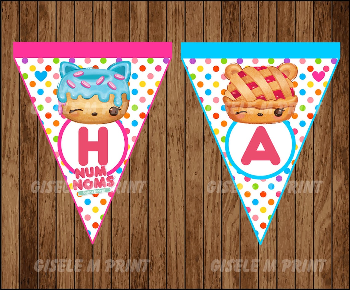 Num Noms Banner Printable Num Noms Triangle Banner Num Noms - Etsy