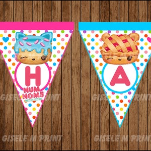 Num Noms Banner, Printable Num Noms Triangle Banner, Num Noms Party ...