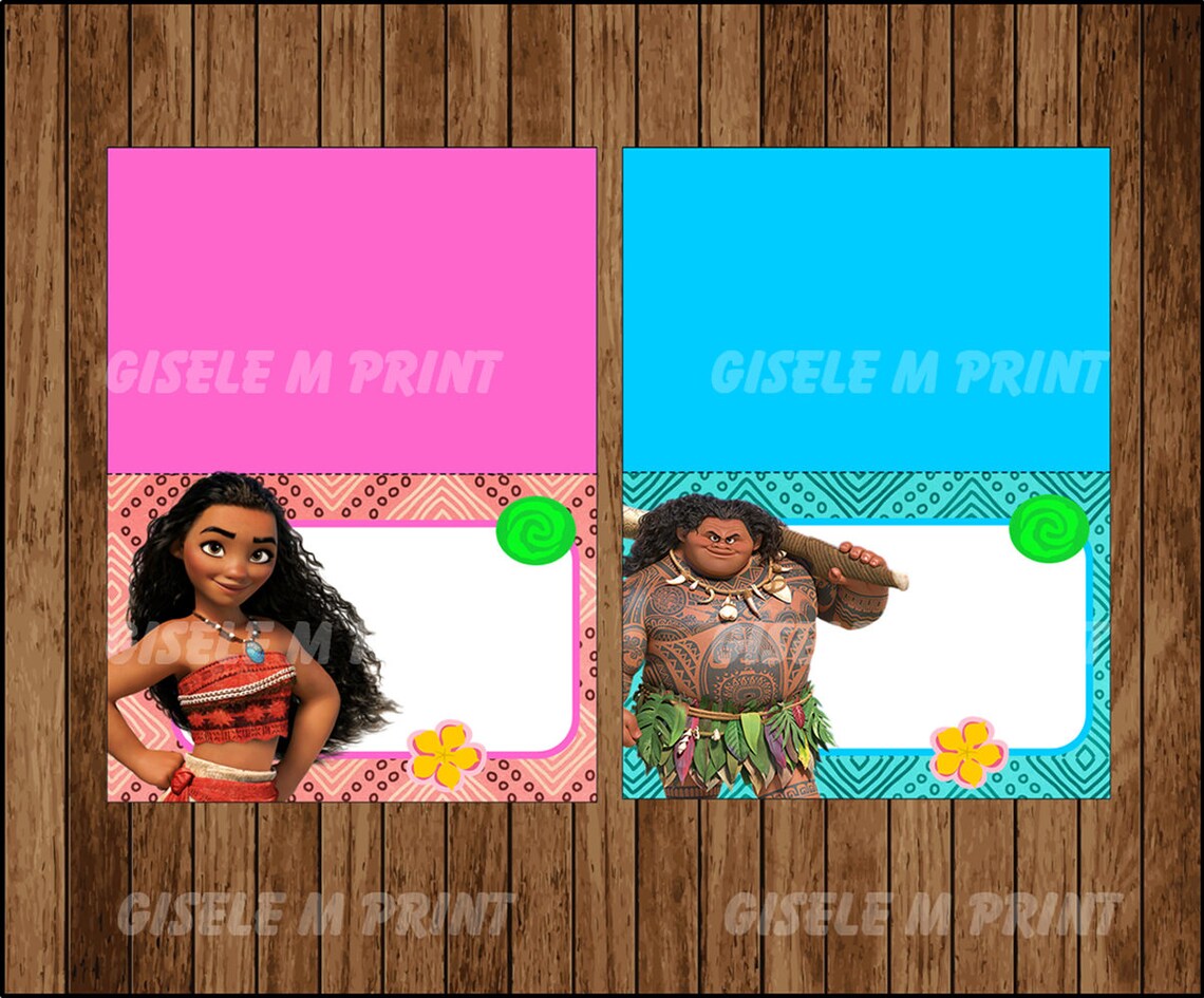 Moana Food Labels Printable Moana Food Tent Cards Moana - Etsy
