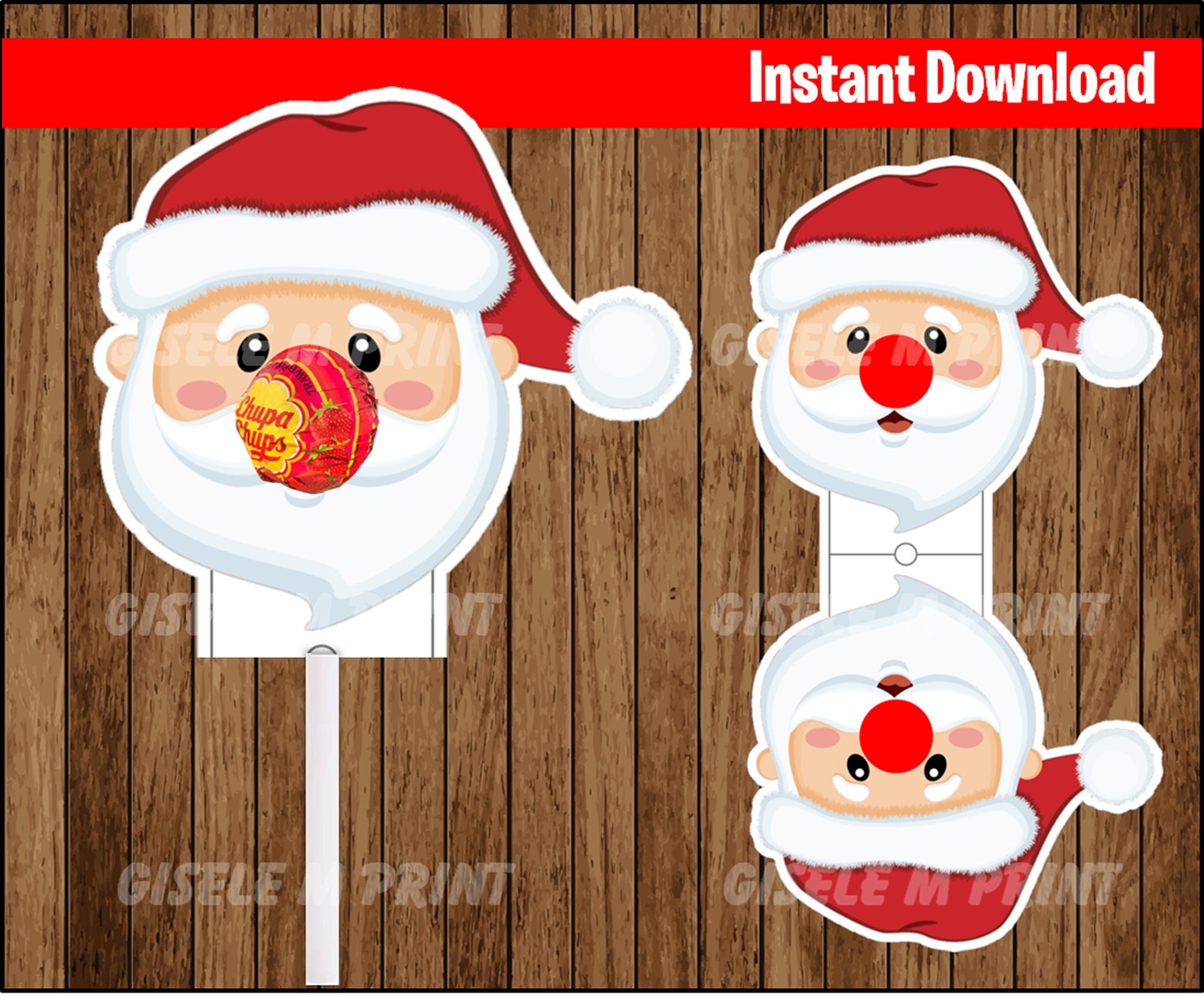 Santa Sucker Lollipop Holder Santa Christmas Class Gift | Etsy