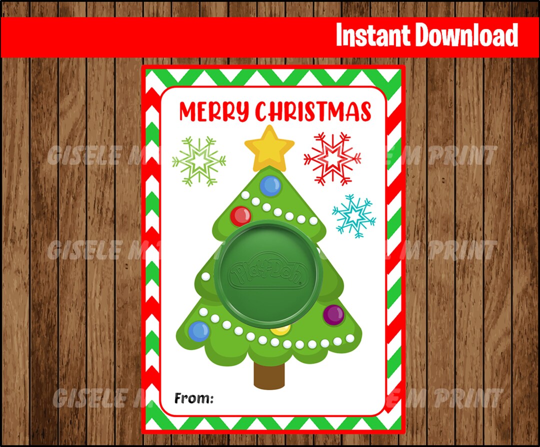 Play-doh Christmas Tree Gift Card, Class Holiday Gifts, Small Gift, DIY ...