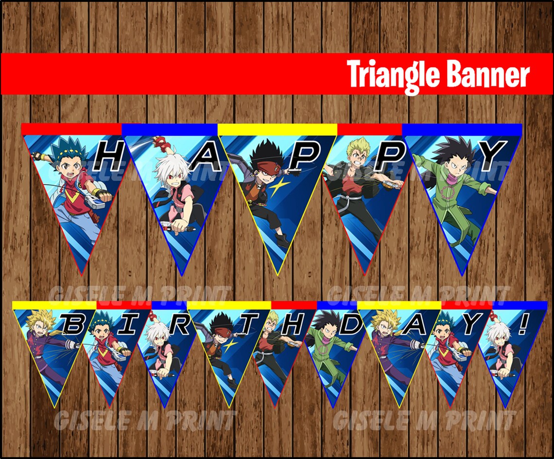 Beyblade Burst Birthday Banner Beyblade Burst Happy Birthday | Etsy