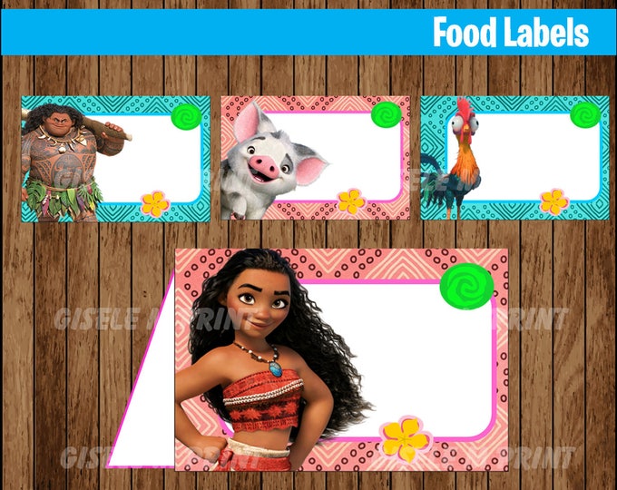 Moana Book Labels, Printable Moana Party Tags, Cards, Moana Back to ...