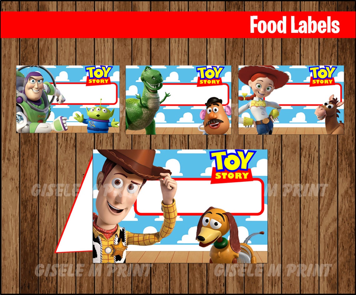 Toy Story Food Labels Printable Toy Story Food Tent Cards | Etsy
