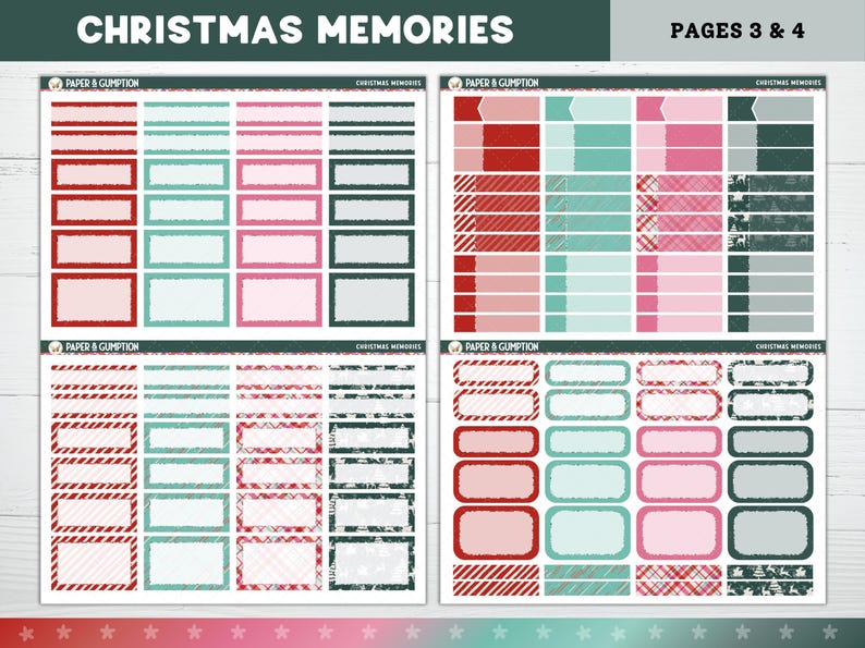 Christmas Printable Planner Stickers, Xmas Memories, December Weekly ...