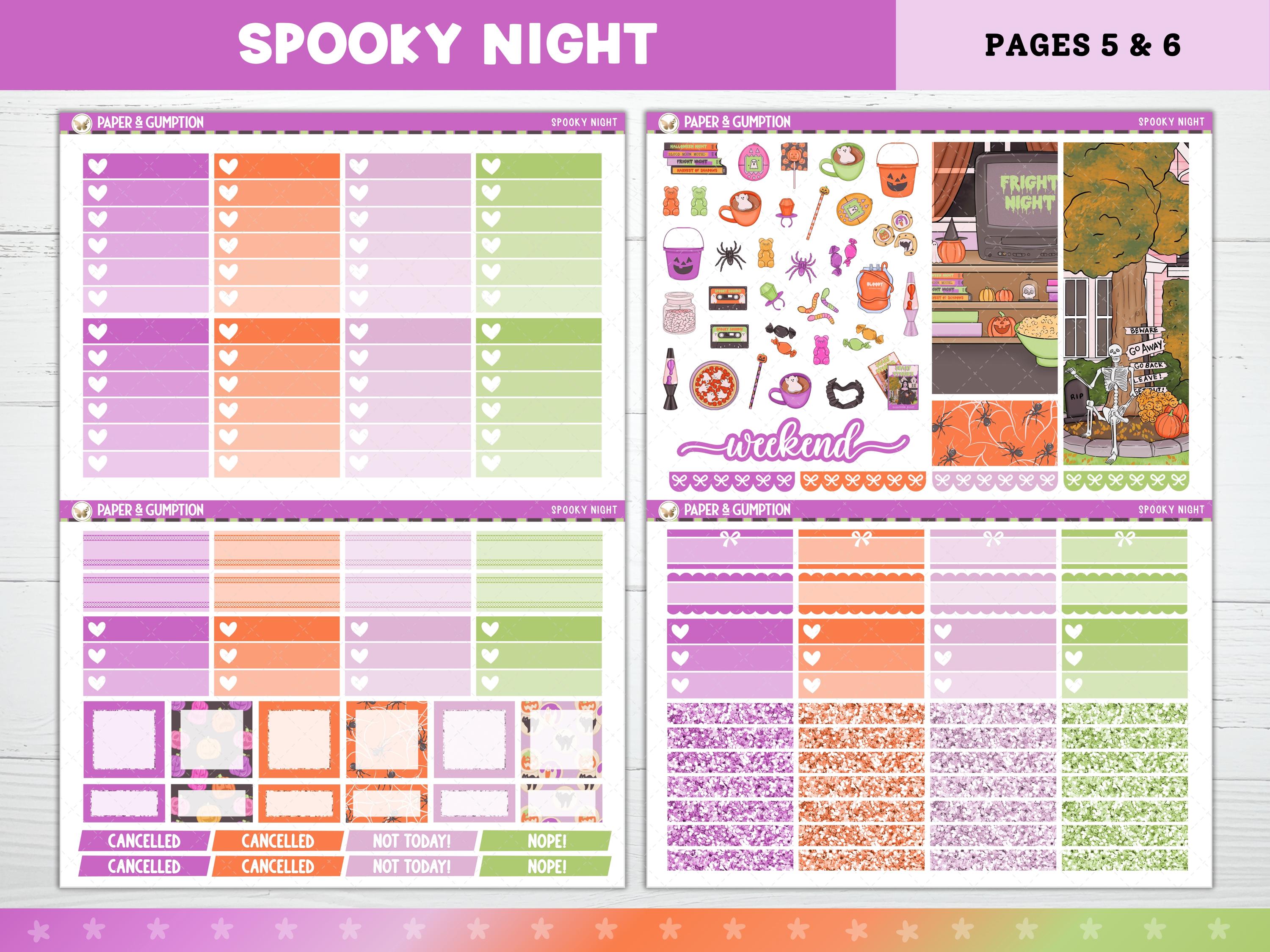 Printable Planner Sticker Spooky Night Weekly Sticker Kit Erin Condren ...