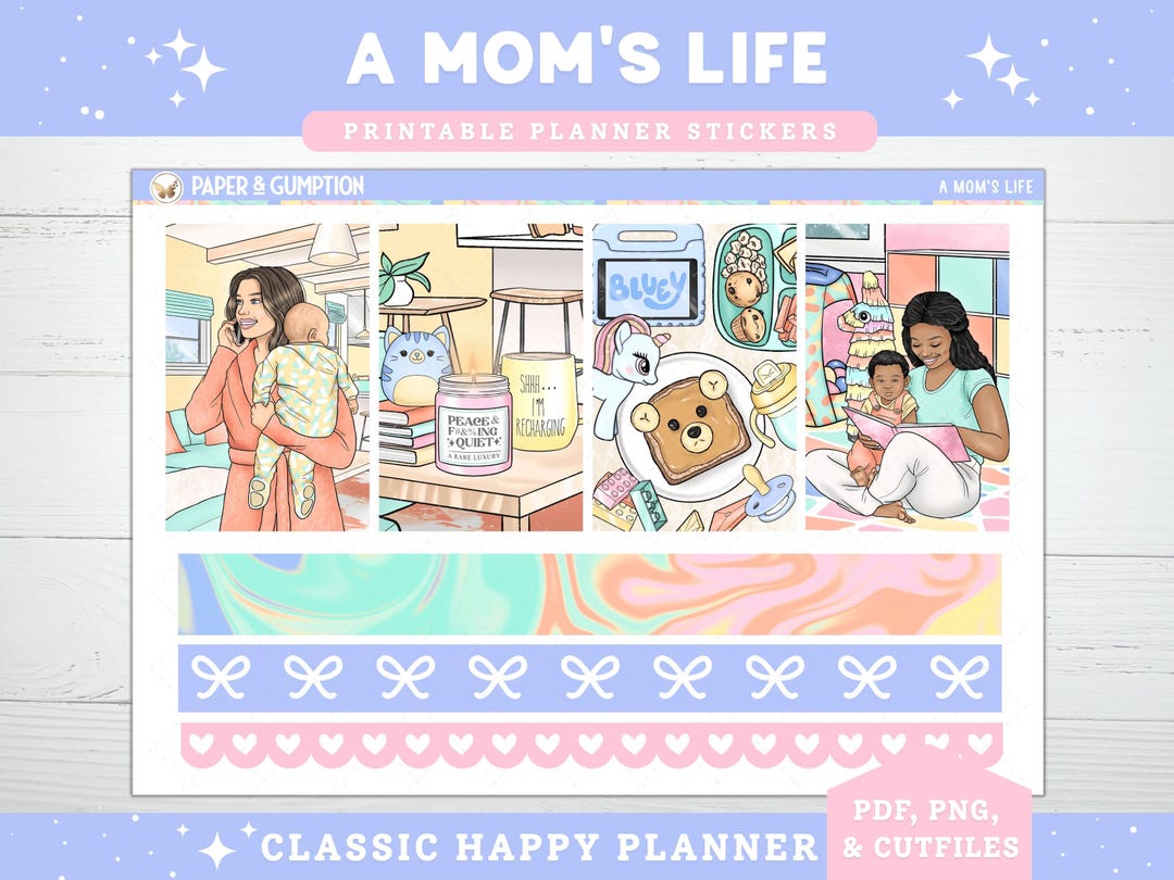 Printable Planner Stickers Weekly Sticker Kit Classic Happy Planner Mom ...