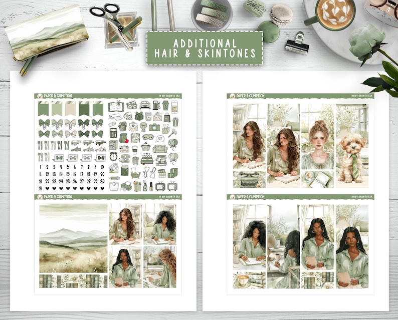 Printable Planner Stickers Vertical Weekly Kit in My Growth Era Weekly ...