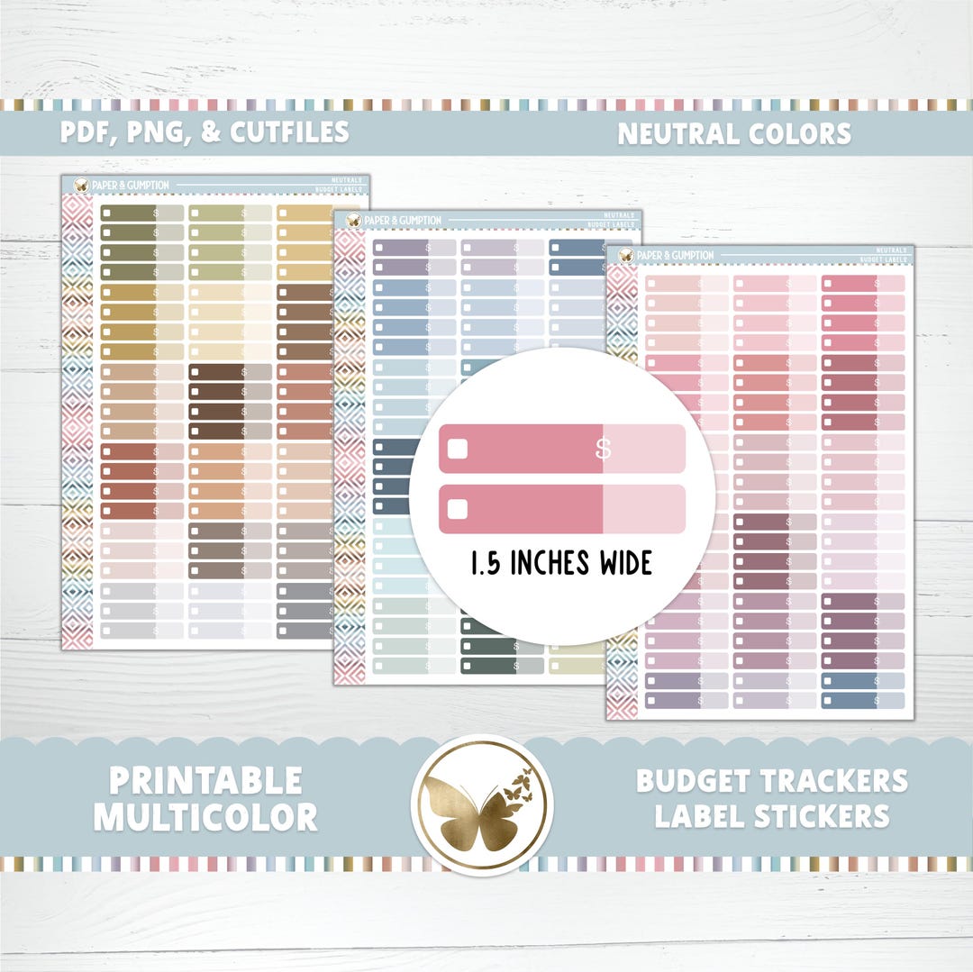 Expense Tracker Printable Planner Stickers Functional Deco Cutfiles PNG ...