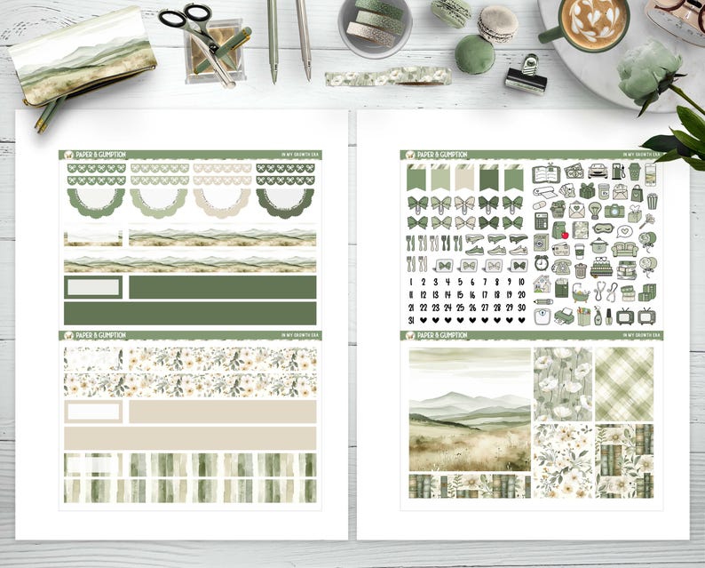 Printable Planner Stickers Vertical Weekly Kit in My Growth Era Weekly ...
