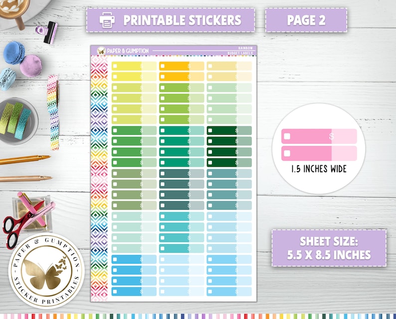 Expense Tracker Printable Planner Stickers Functional Deco Cutfile PNG ...