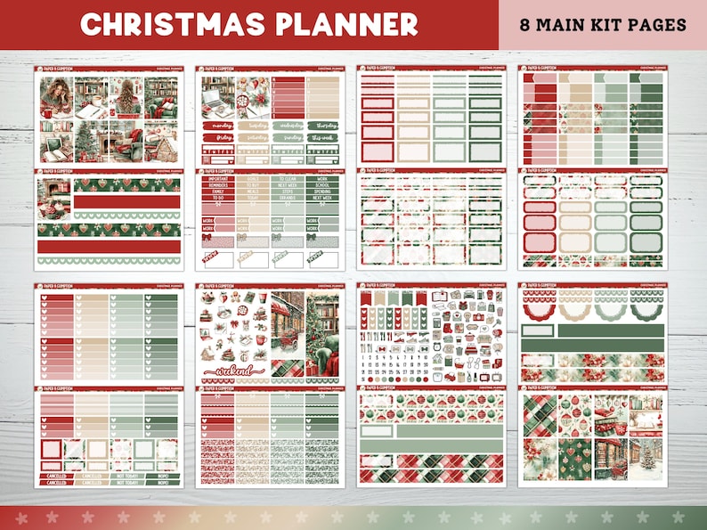Christmas Printable Planner Stickers, Xmas Planner Girl, December ...