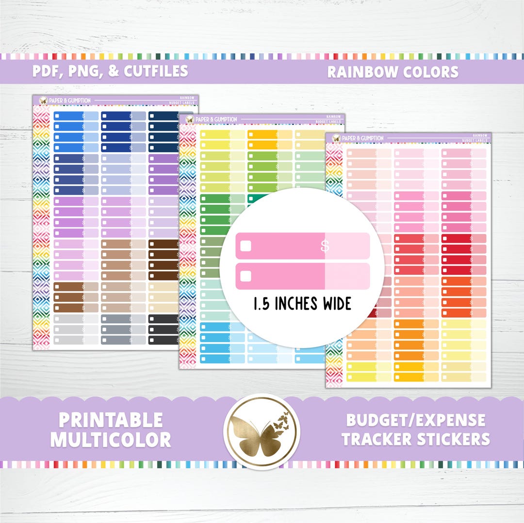 Expense Tracker Printable Planner Stickers Functional Deco Cutfile PNG ...