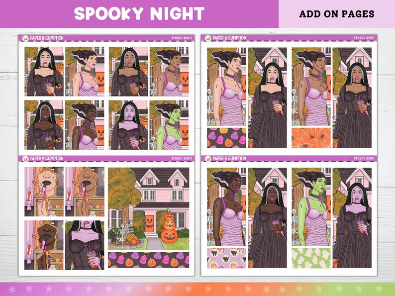 Printable Planner Sticker Spooky Night Weekly Sticker Kit Erin Condren ...