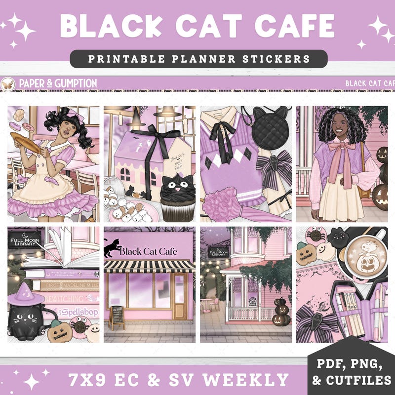 Black Cat Stickers - Etsy